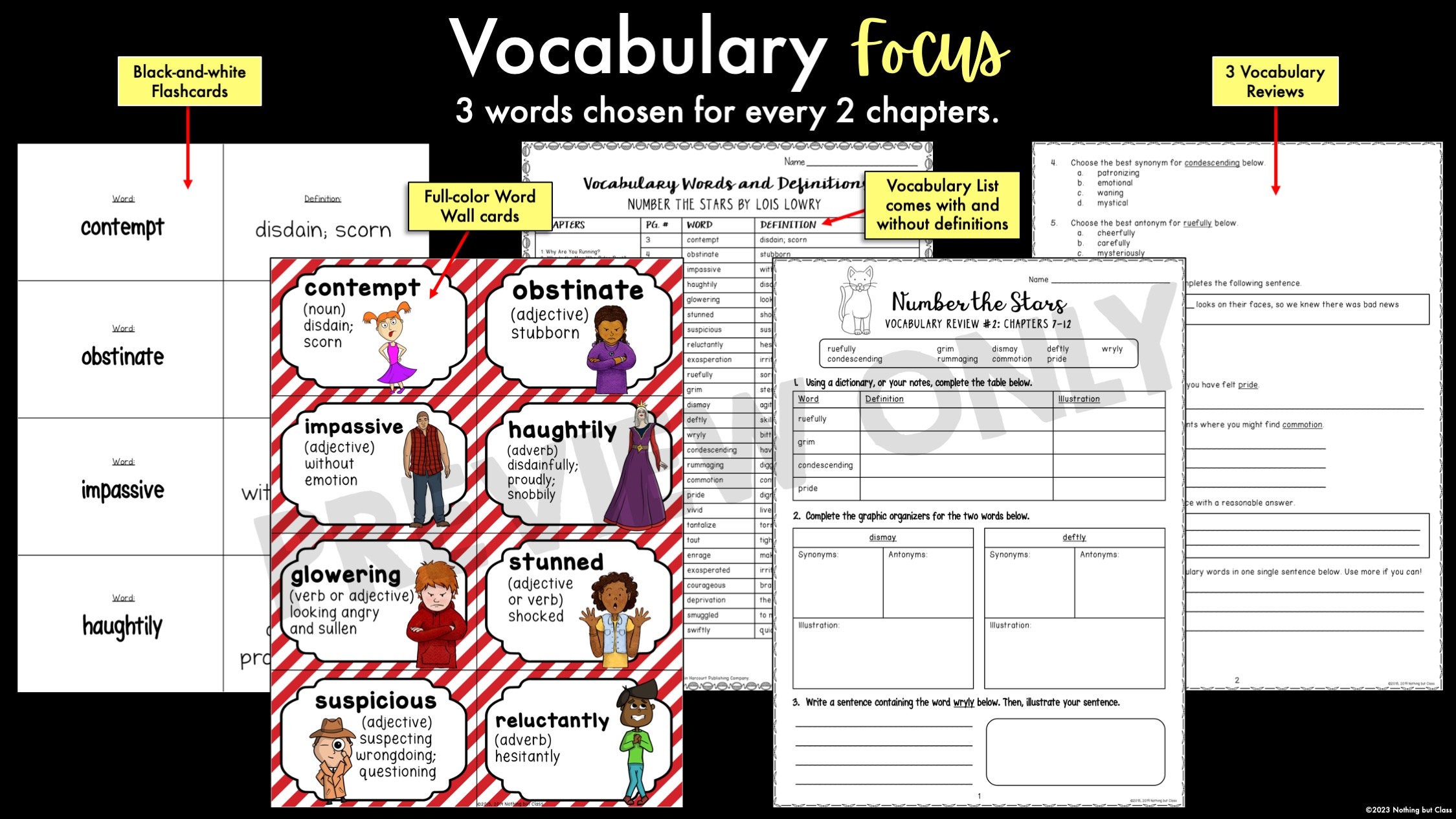 Number the Stars | Comprehension and Vocabulary by Chapter | Guided ...