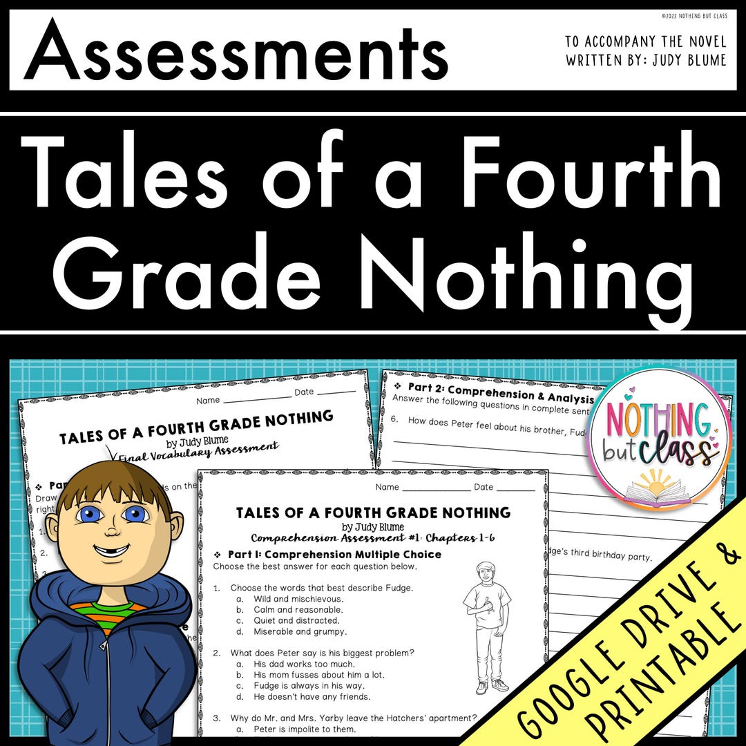 Tales of a Fourth Grade Nothing - Tests | Quizzes | Assessments for ...