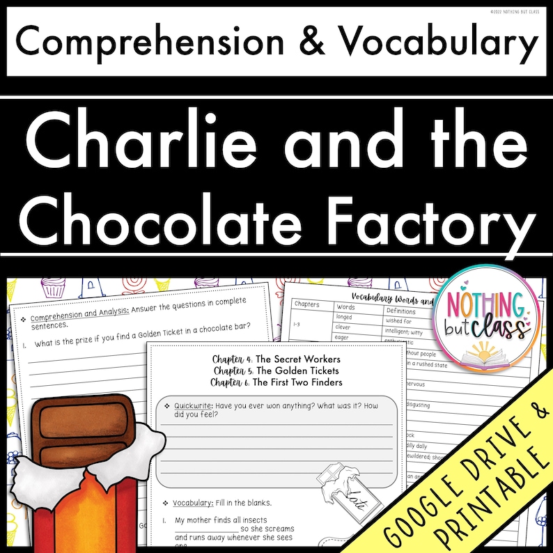 Charlie and the Chocolate Factory | Comprehension and Vocabulary by ...