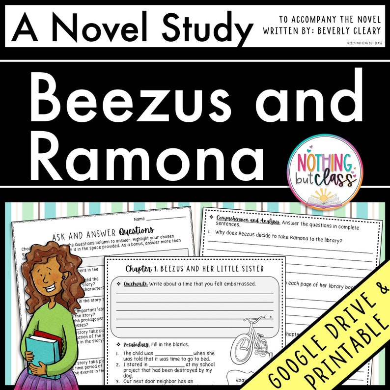 Beezus and Ramona Novel Study Unit | Literature Guide | Comprehension ...