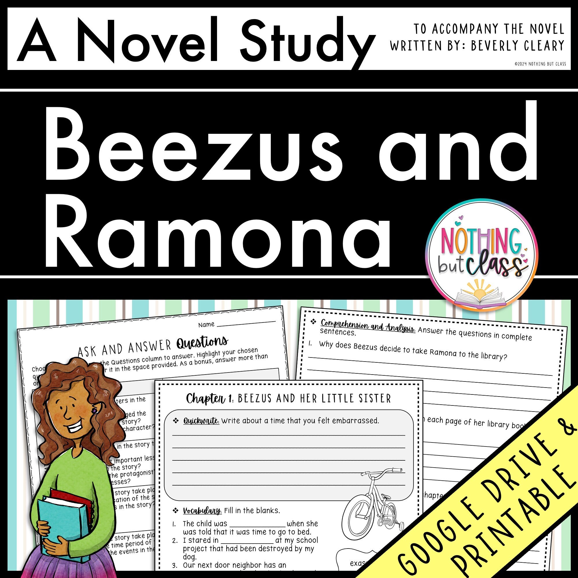 Beezus and Ramona Novel Study Unit | Literature Guide | Comprehension ...