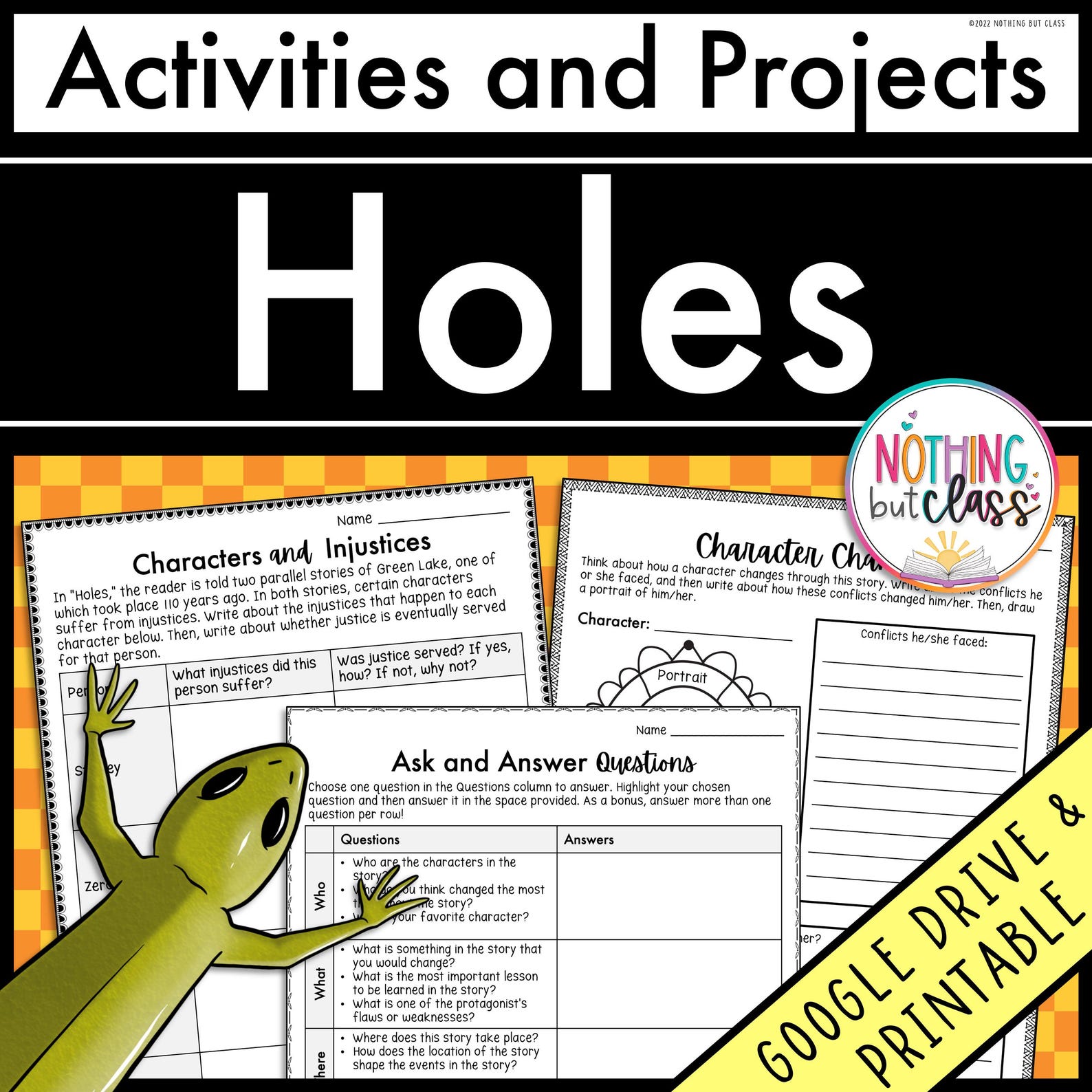 Holes | Reading Response Activities and Projects | Resources for Novel ...