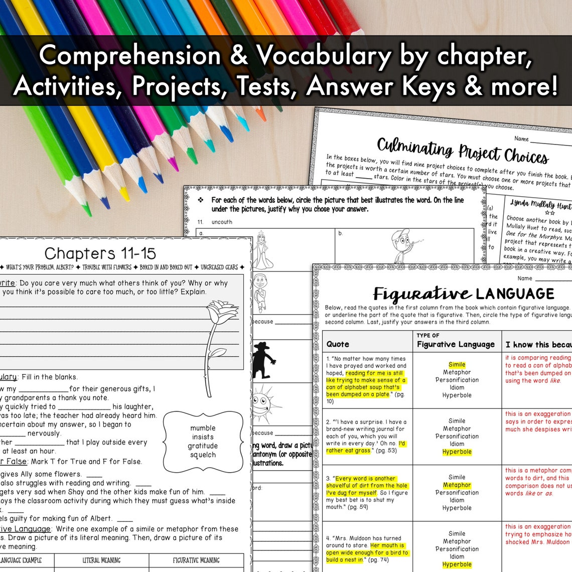 Fish in a Tree Novel Study Unit | Literature Guide | Comprehension ...