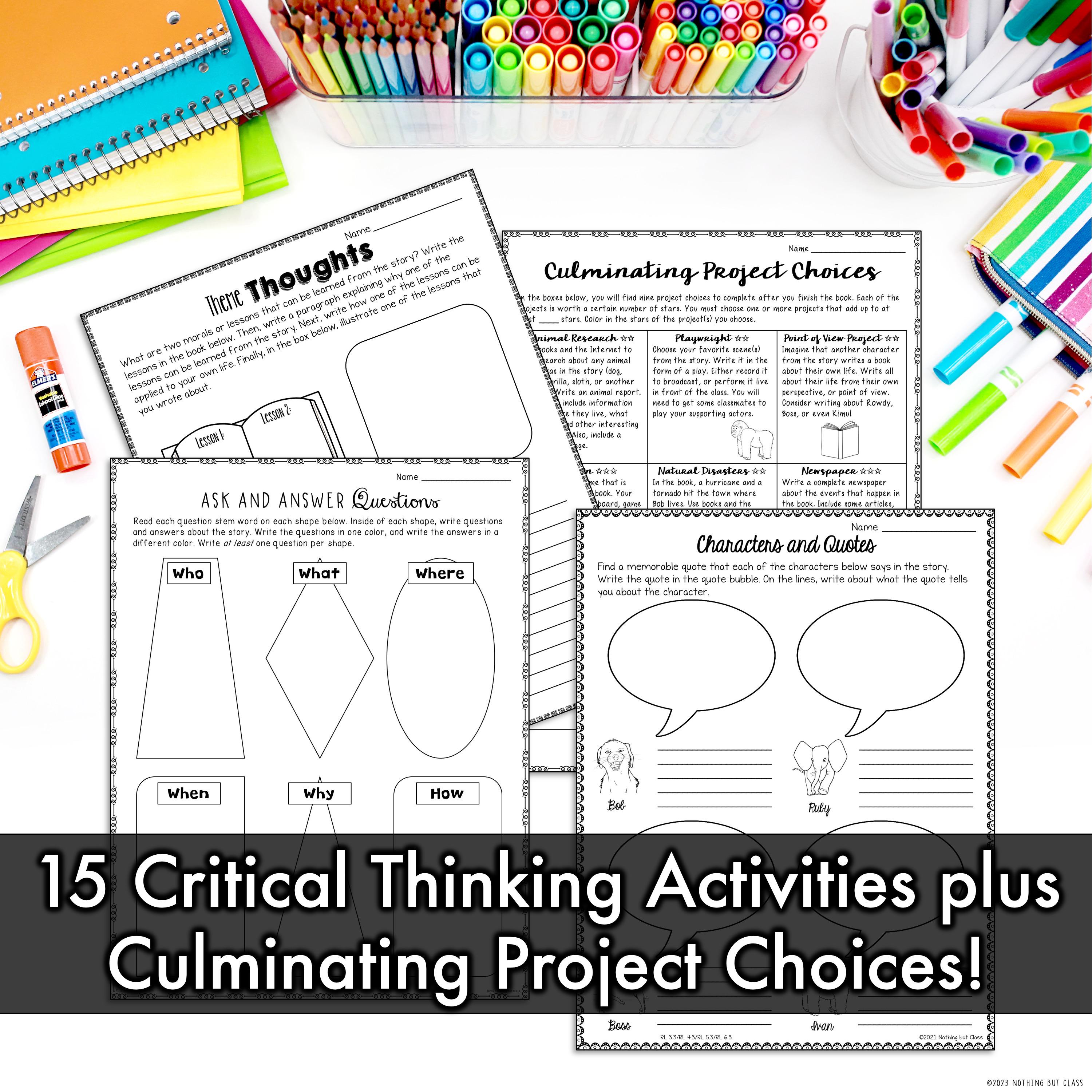 The One and Only Bob | Reading Response Activities and Projects ...
