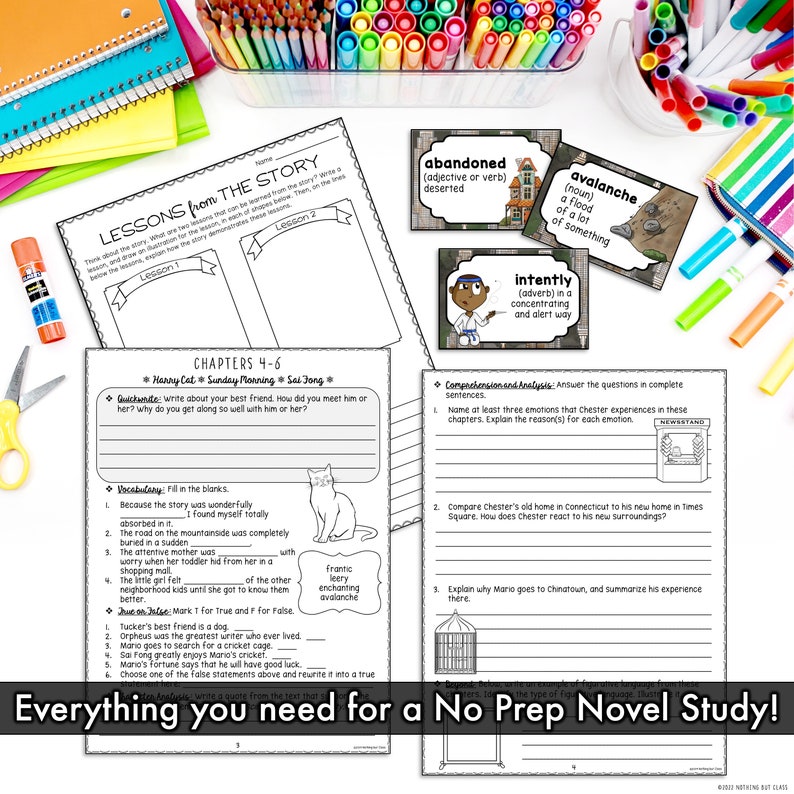 The Cricket in Times Square Novel Study Unit | Literature Guide ...