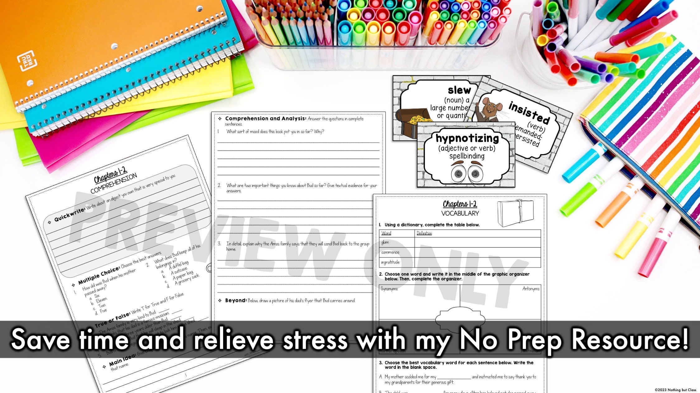 Bud, Not Buddy | Comprehension and Vocabulary by Chapter | Guided ...