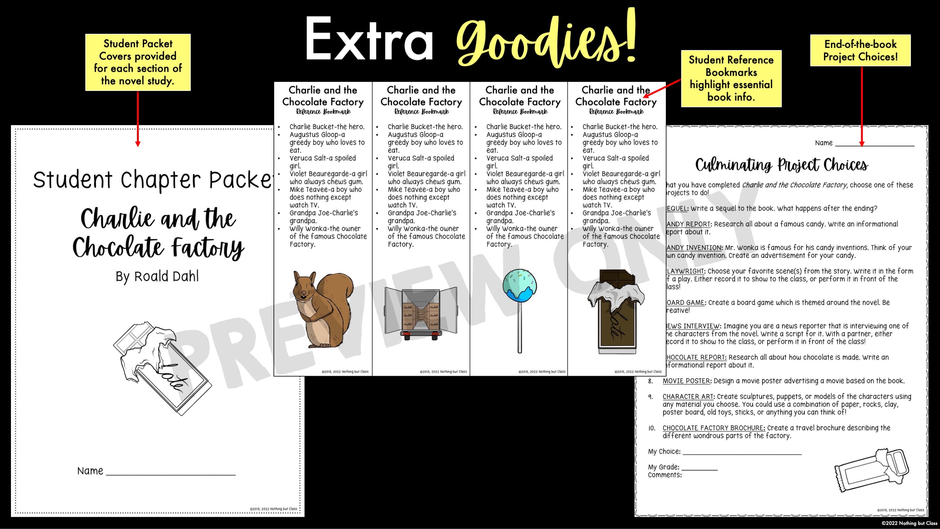 Charlie and the Chocolate Factory Novel Study Unit | Literature Guide ...
