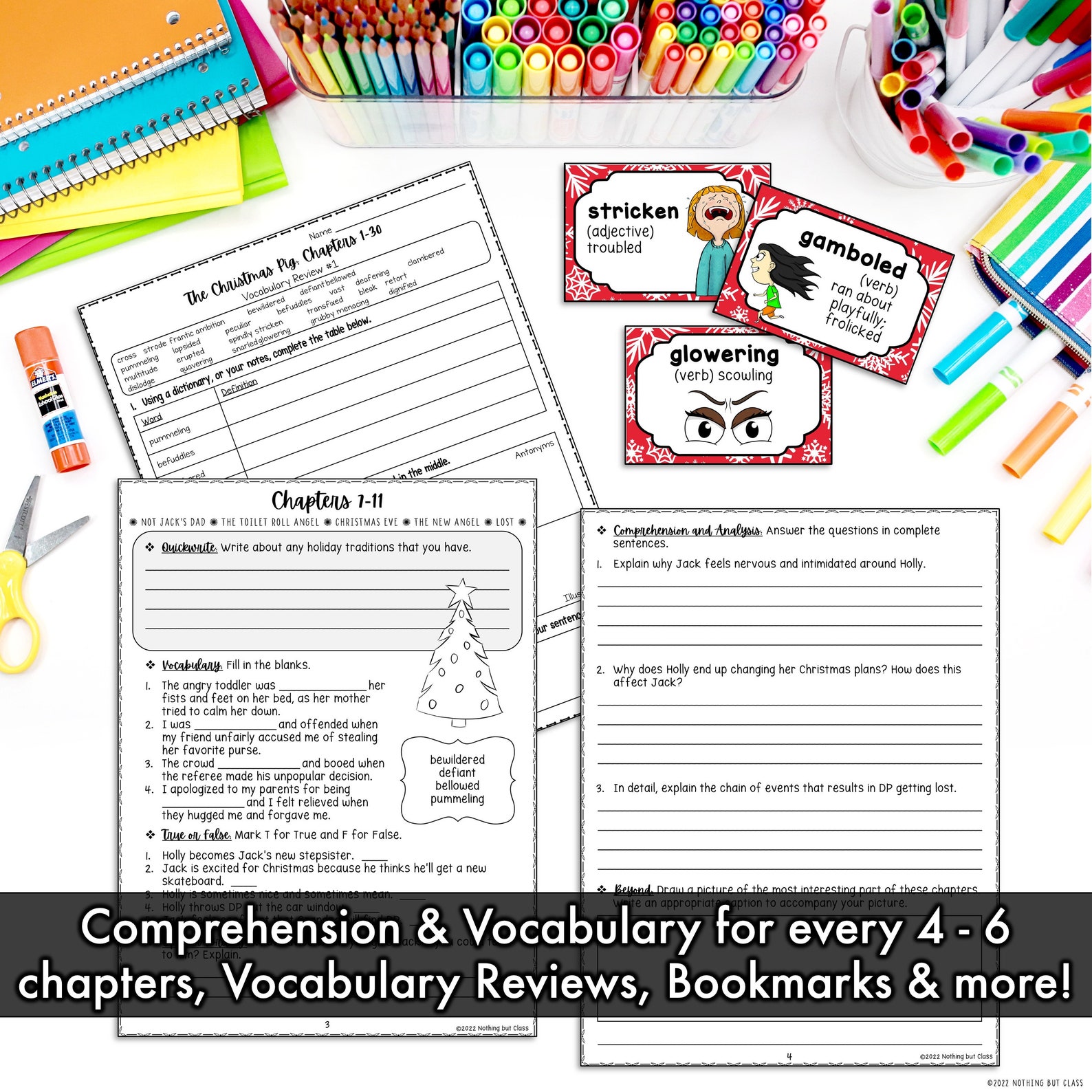 The Christmas Pig | Comprehension and Vocabulary by Chapter | Guided ...