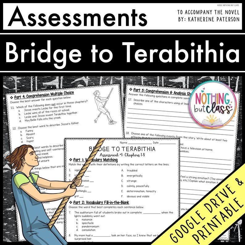 Bridge to Terabithia Tests | Quizzes | Assessments - Printables for ...