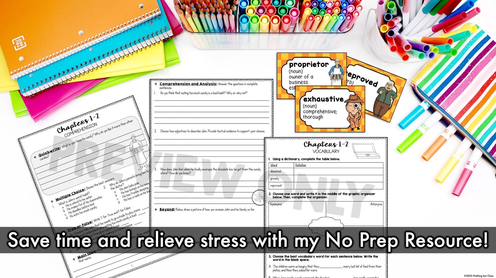 The Chocolate Touch | Comprehension and Vocabulary by Chapter | Guided ...