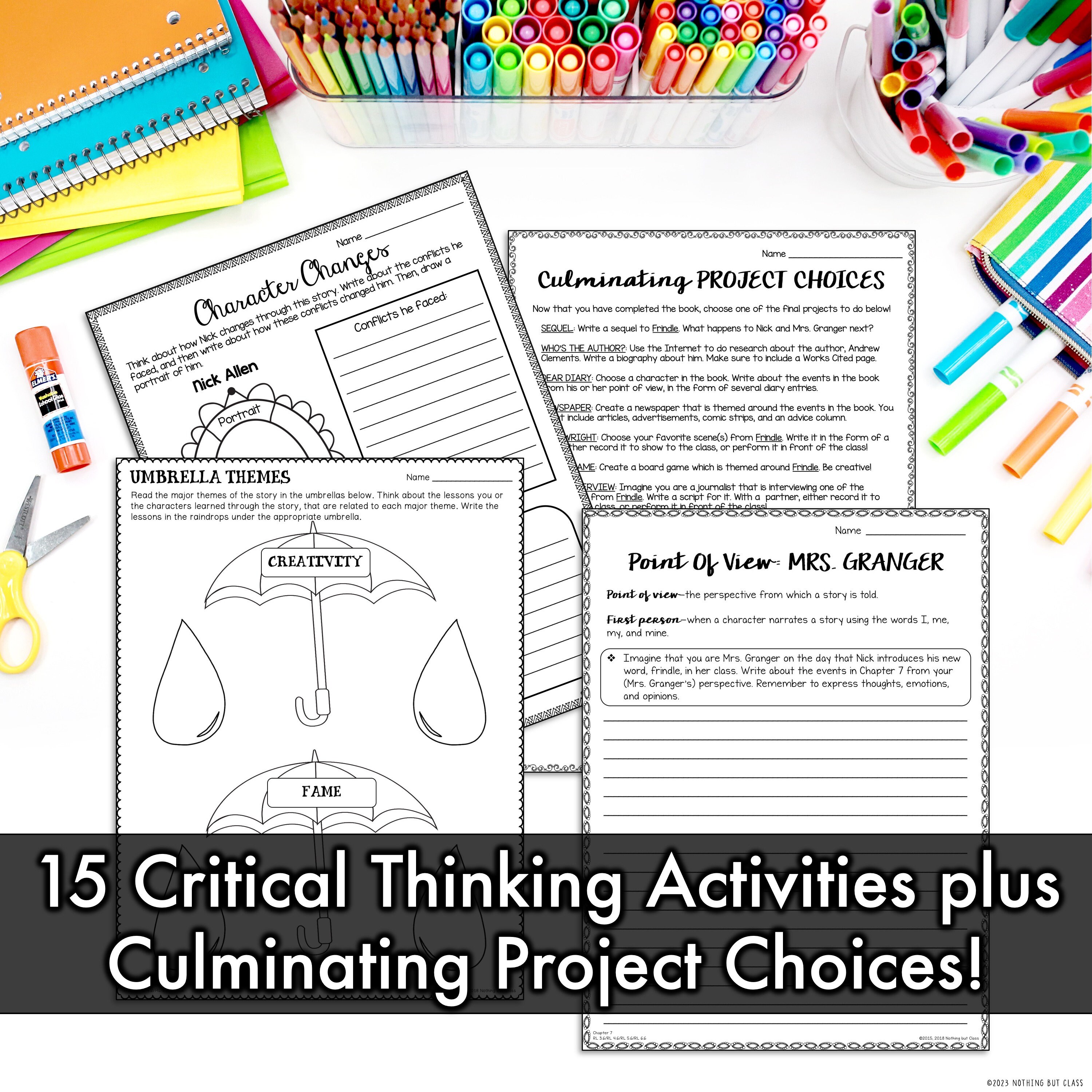 Frindle | Reading Response Activities and Projects | Guided Reading ...