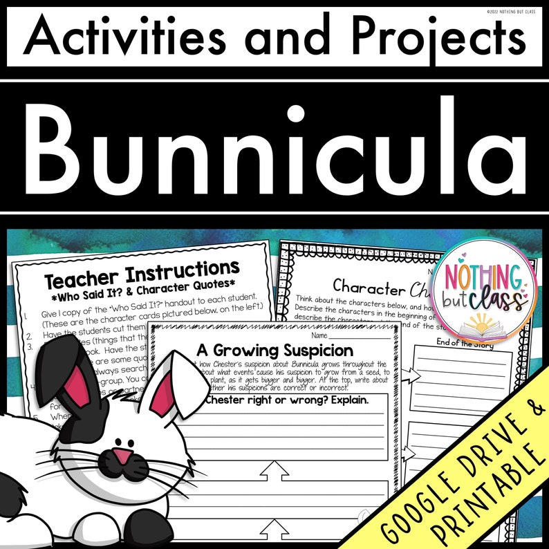 Bunnicula | Reading Response Activities and Projects | Guided Reading ...