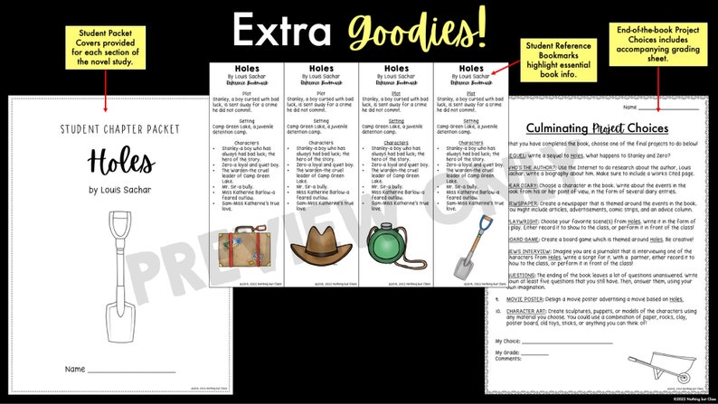 Holes Novel Study Unit | Literature Guide | Comprehension Worksheets ...