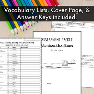 Number the Stars - Tests | Quizzes | Assessments for Novel Study - Etsy