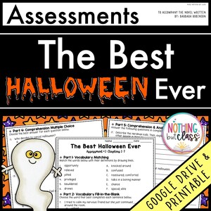 The Best Halloween Ever Tests | Quizzes | Assessments for Novel Study ...