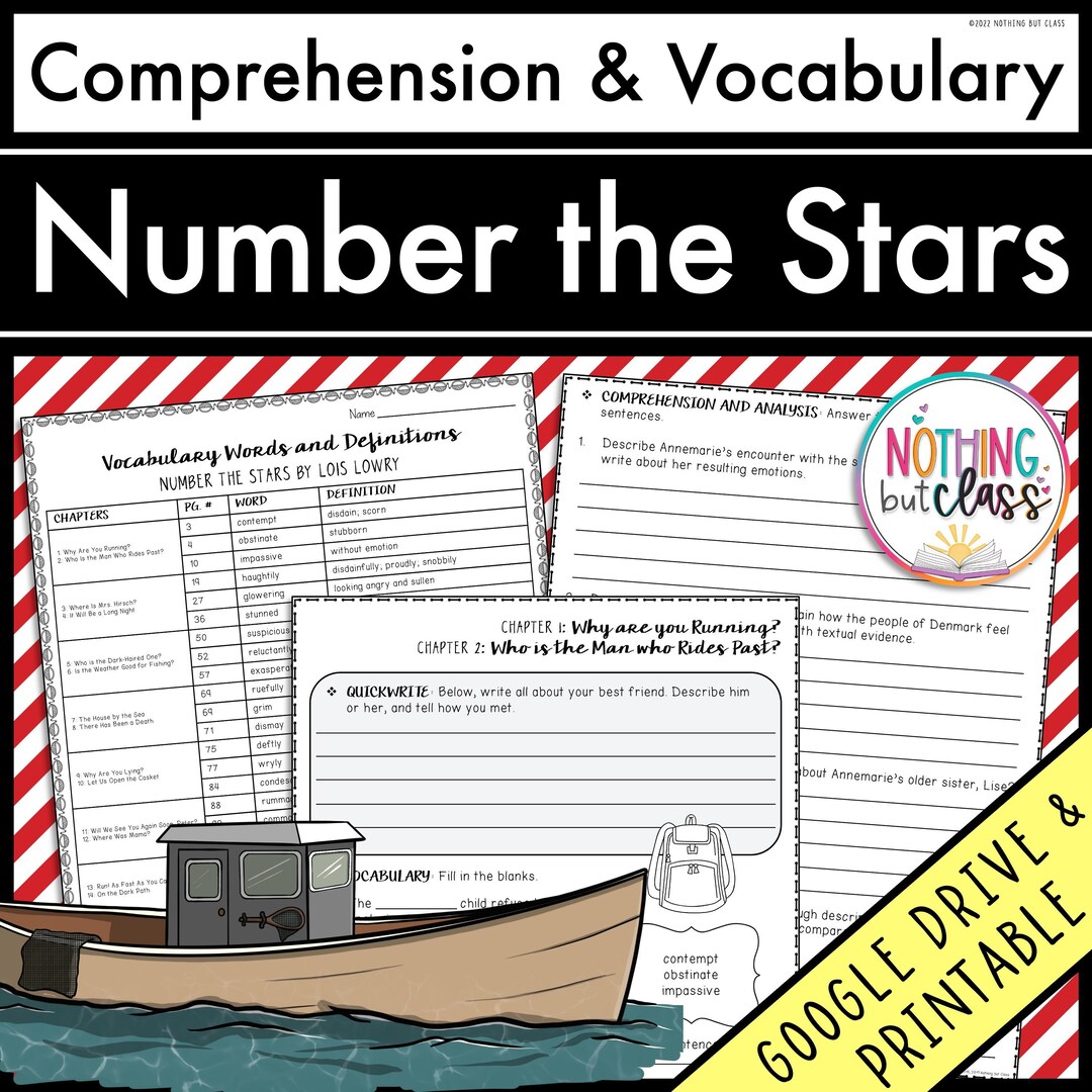 Number the Stars | Comprehension and Vocabulary by Chapter | Guided ...