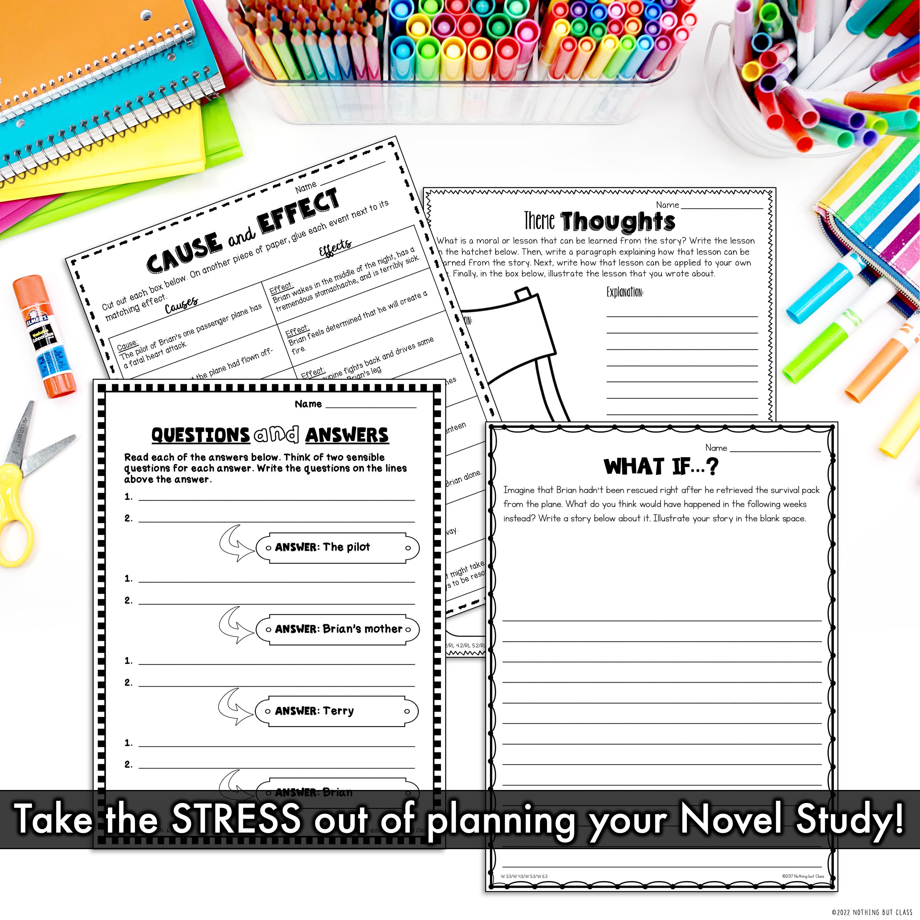 Hatchet | Reading Response Activities and Projects | Resources for ...