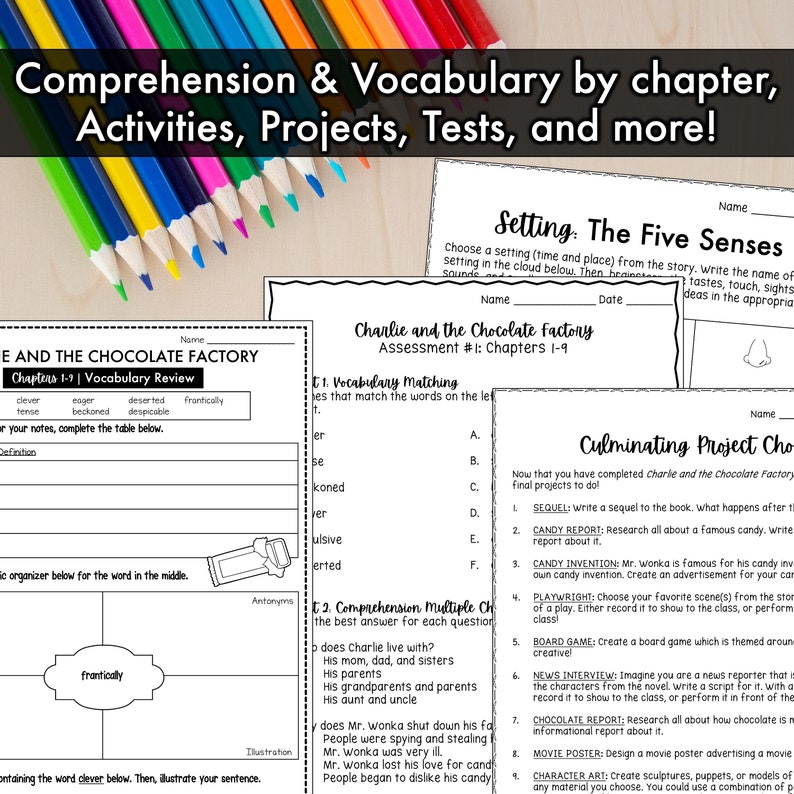Charlie and the Chocolate Factory Novel Study Unit | Literature Guide ...