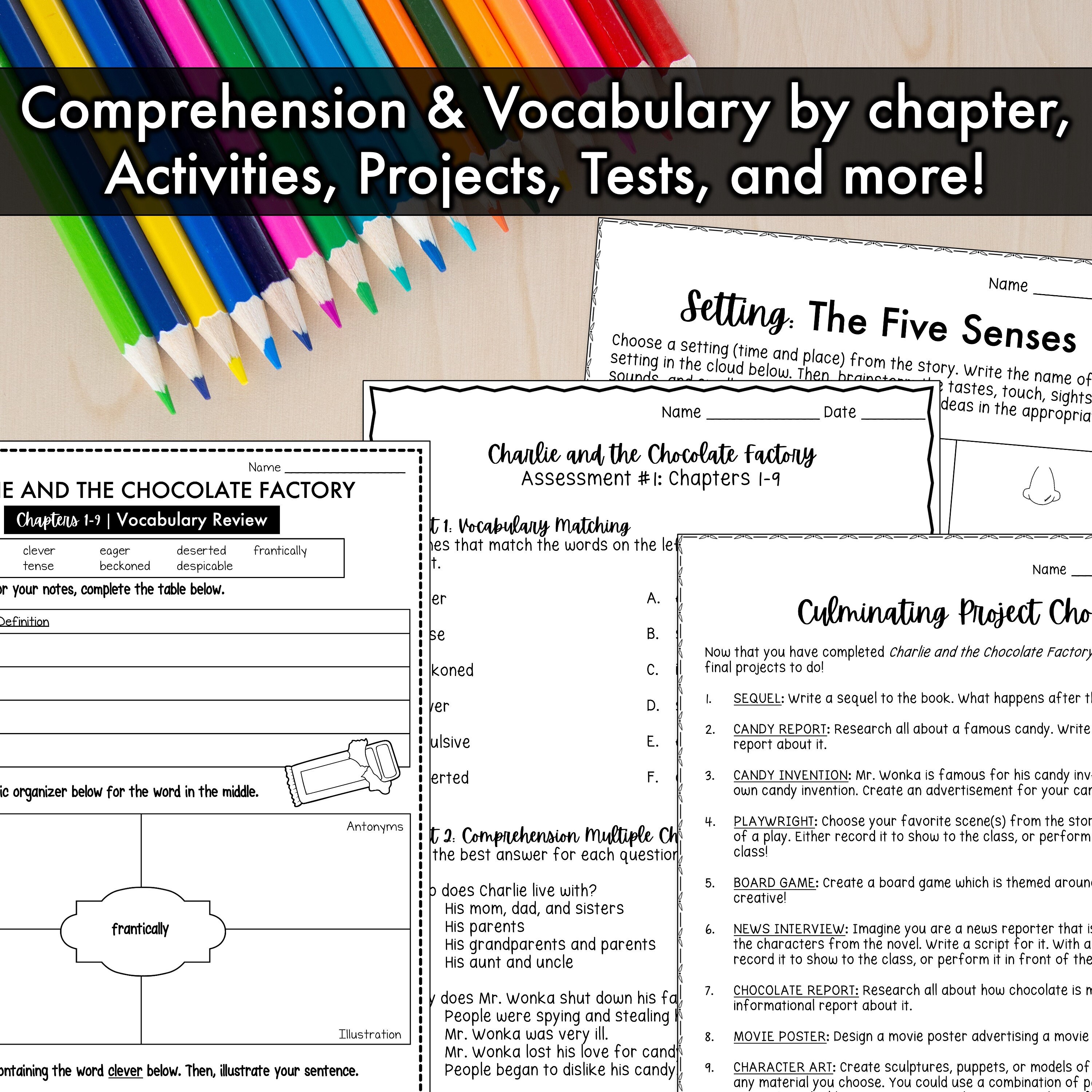 Charlie and the Chocolate Factory Novel Study Unit | Literature Guide ...