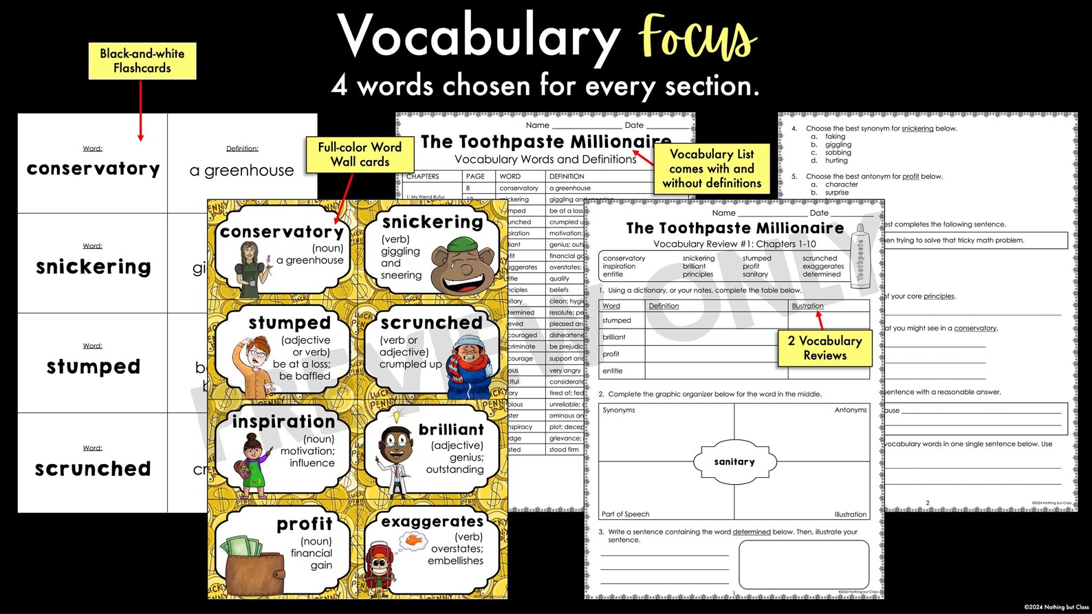 The Toothpaste Millionaire | Comprehension and Vocabulary by Chapter ...