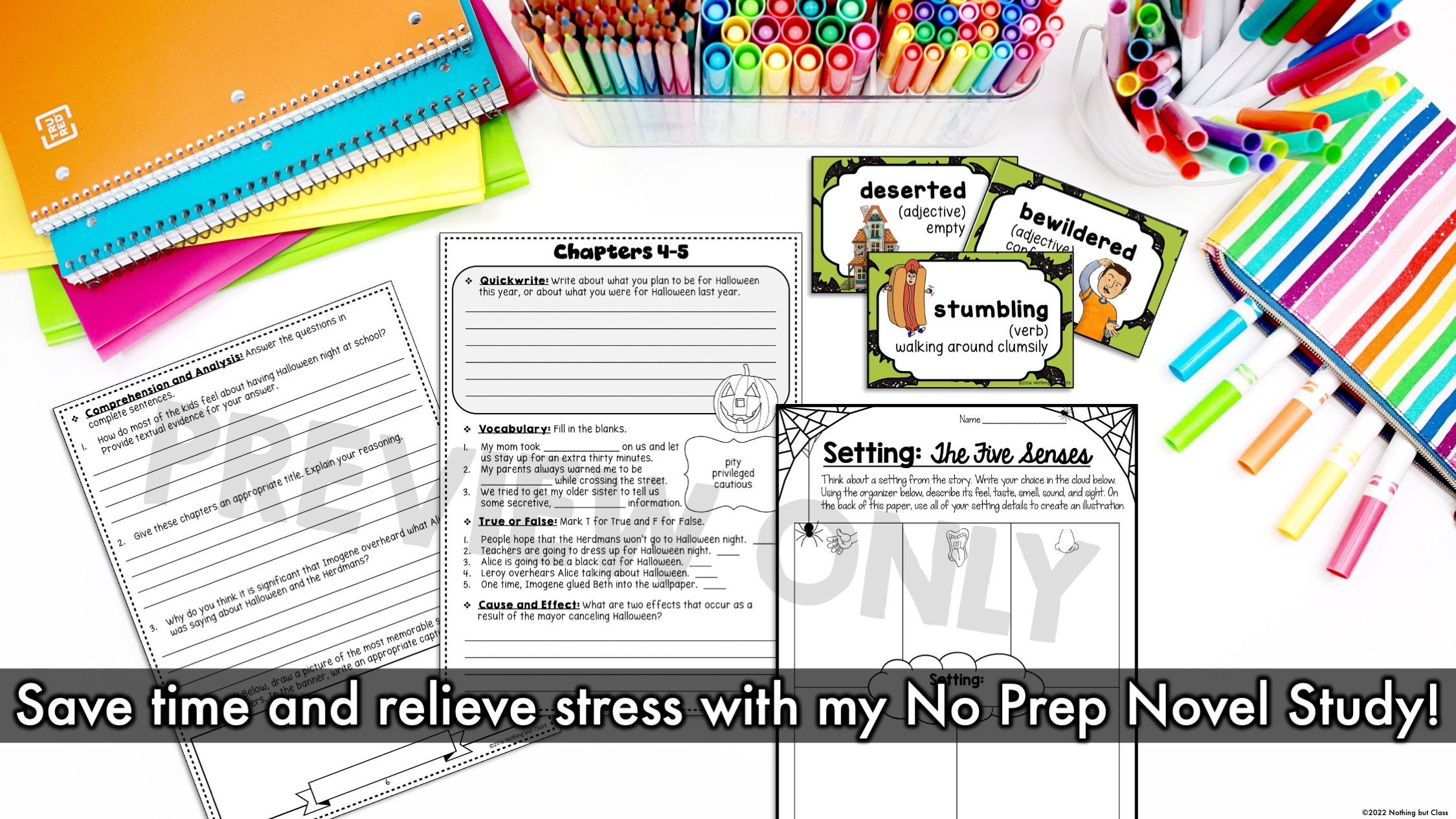 The Best Halloween Ever Novel Study Unit Literature Guide Comprehension ...