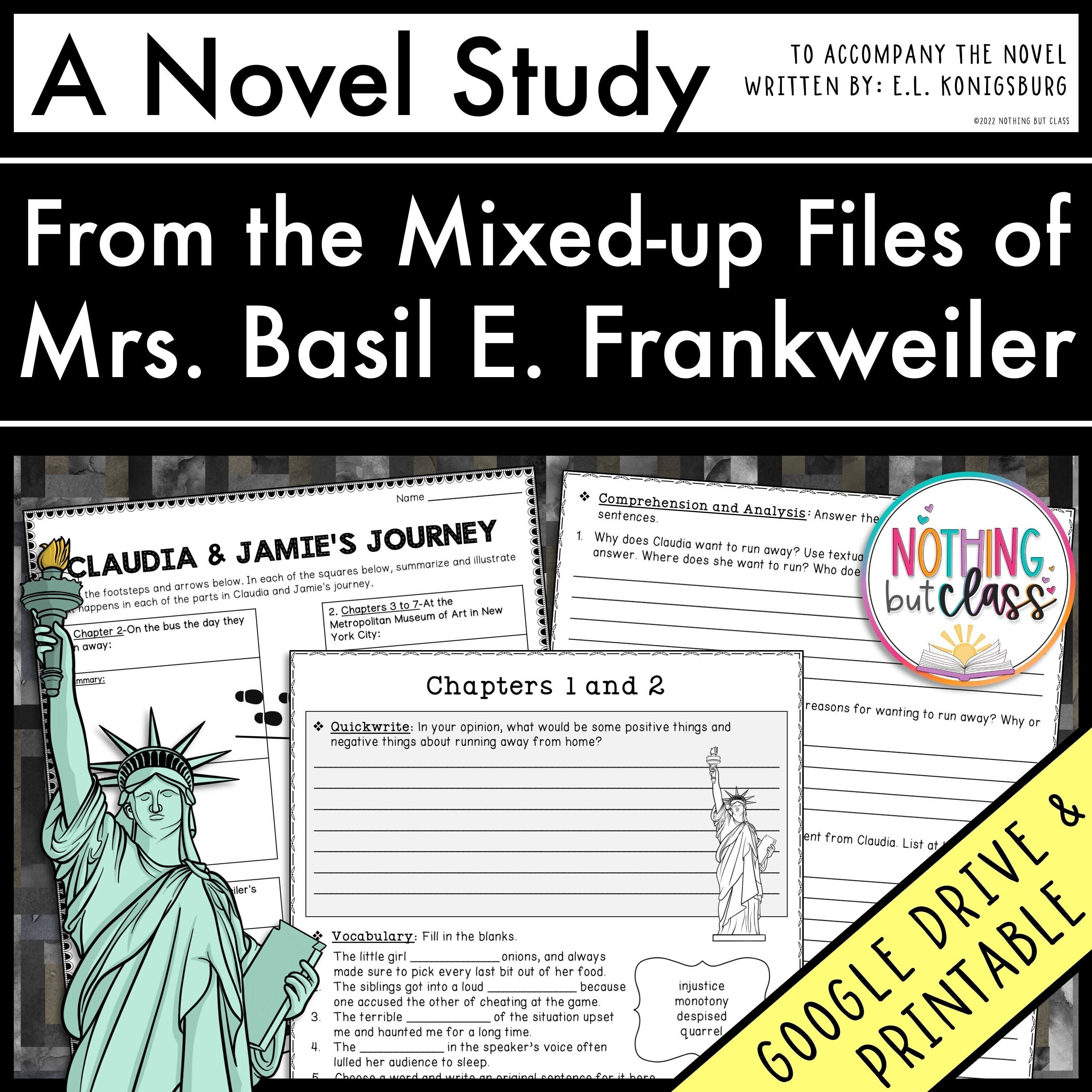From the Mixed-up Files of Mrs. Basil E. Frankweiler Novel Study Unit ...