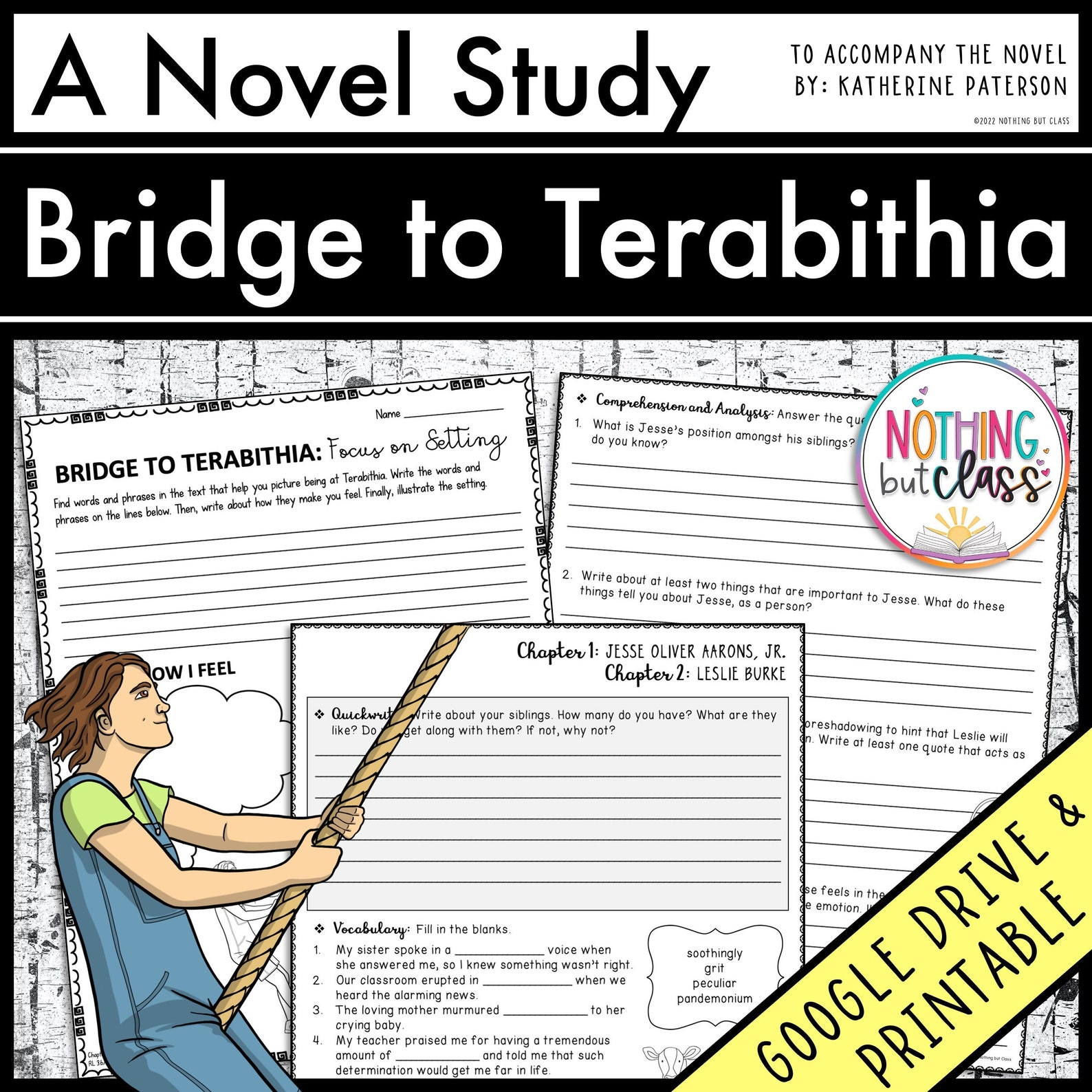 Bridge to Terabithia Novel Study Unit | Literature Guide ...