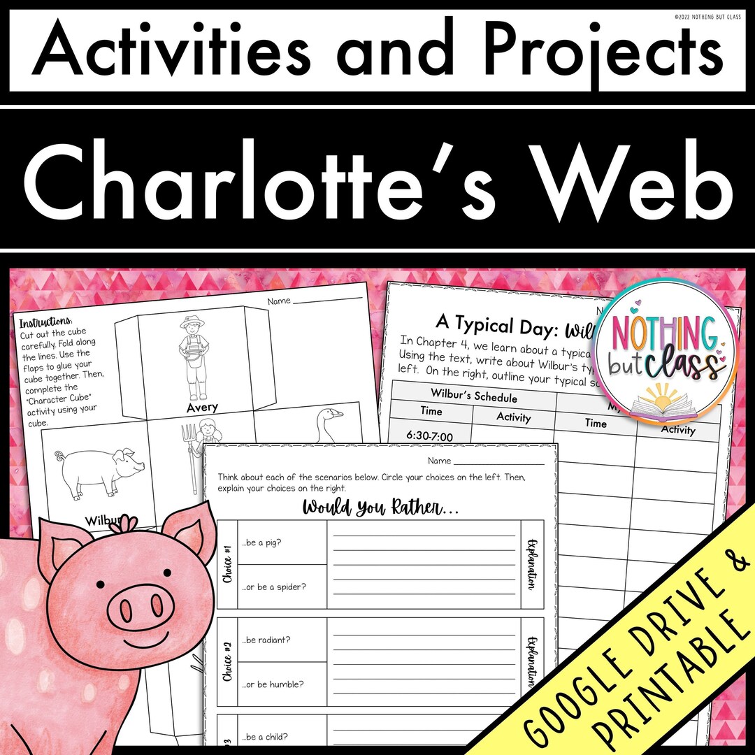 Charlotte's Web | Reading Response Activities and Projects | Guided ...
