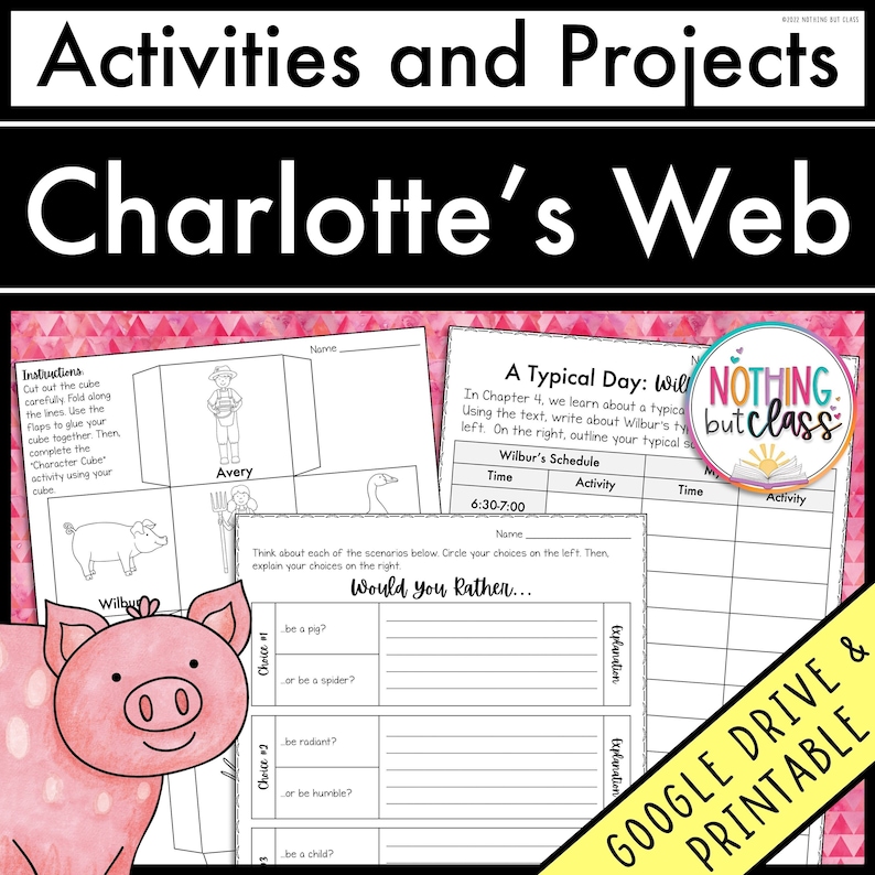 Charlotte's Web | Reading Response Activities and Projects | Guided ...