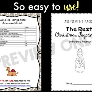 The Best Christmas Pageant Ever Tests | Quizzes | Assessments for Novel ...