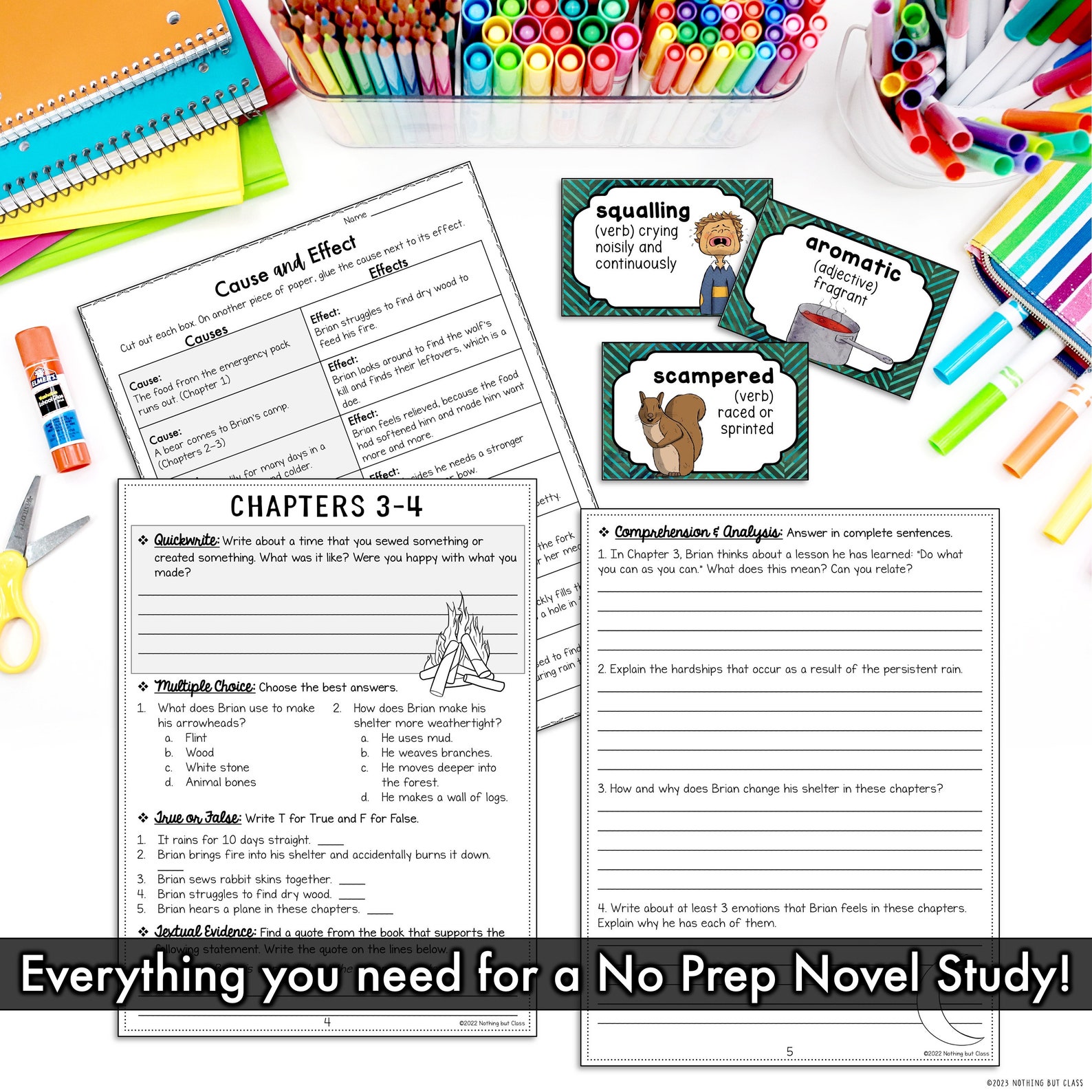 Brian's Winter Novel Study Unit | Literature Guide | Comprehension ...