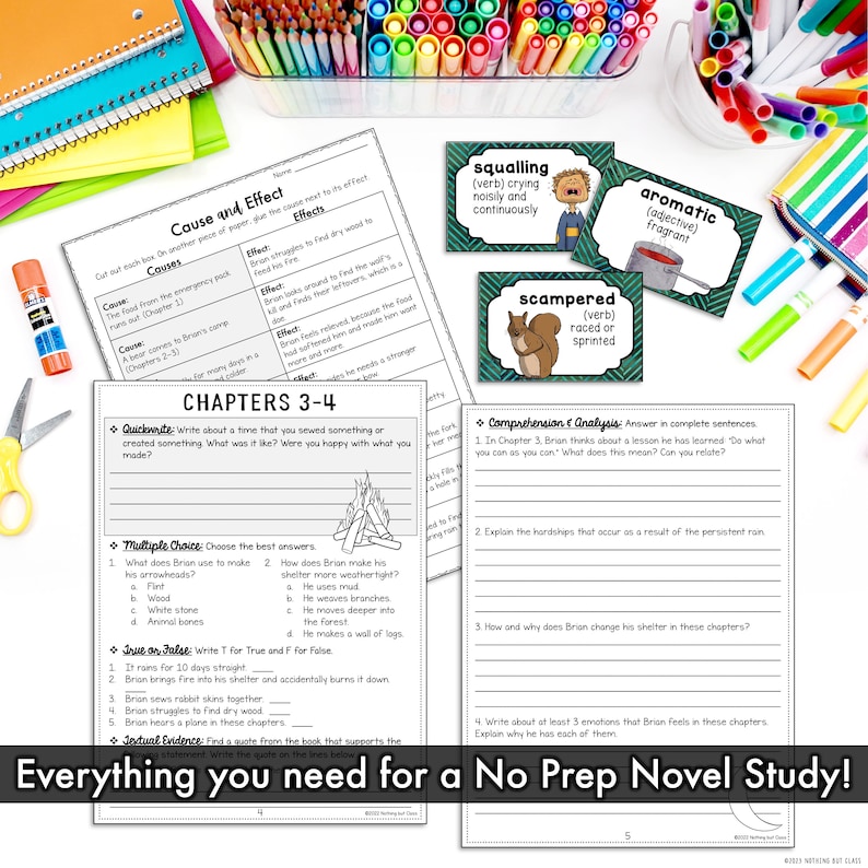 Brian's Winter Novel Study Unit | Literature Guide | Comprehension ...