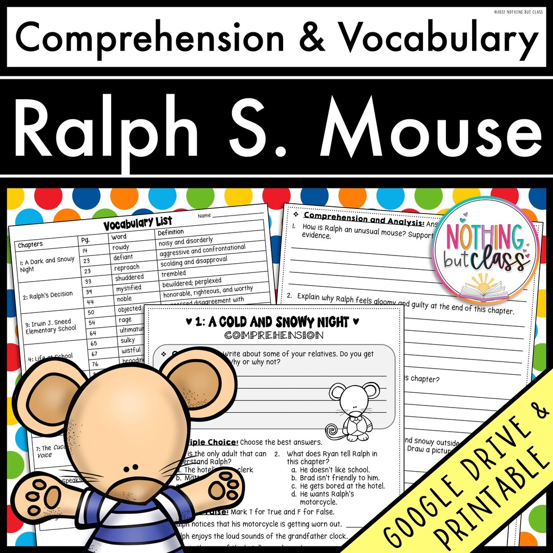 Ralph S. Mouse | Comprehension and Vocabulary by Chapter | Guided ...