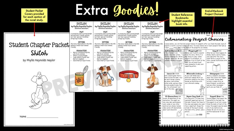 Shiloh Novel Study Unit | Literature Guide | Comprehension Worksheets ...