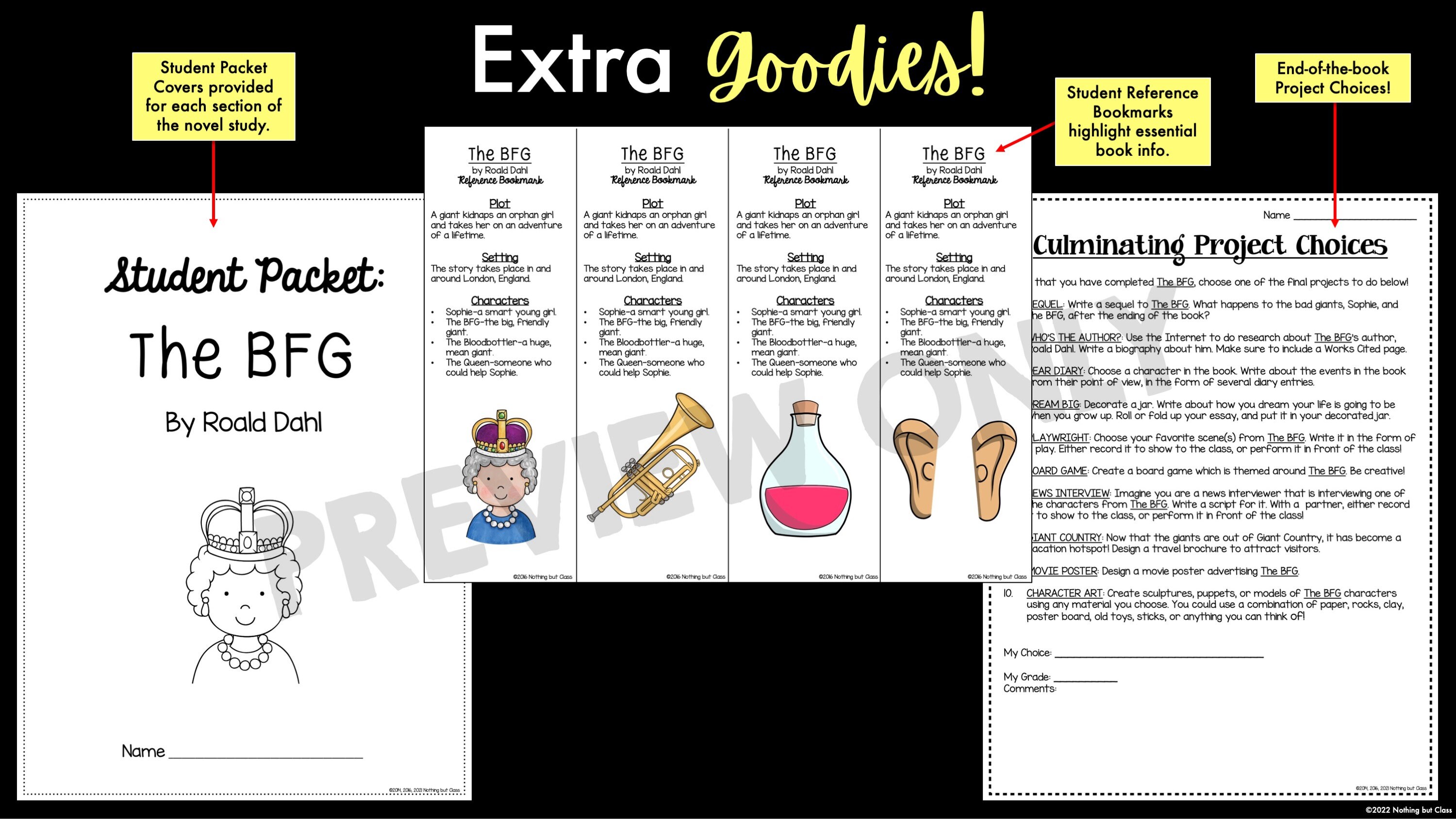 The BFG Novel Study Unit | Literature Guide | Comprehension Worksheets ...