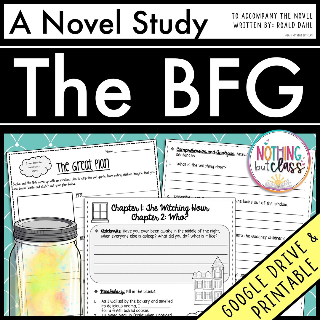 The BFG Novel Study Unit | Literature Guide | Comprehension Worksheets ...