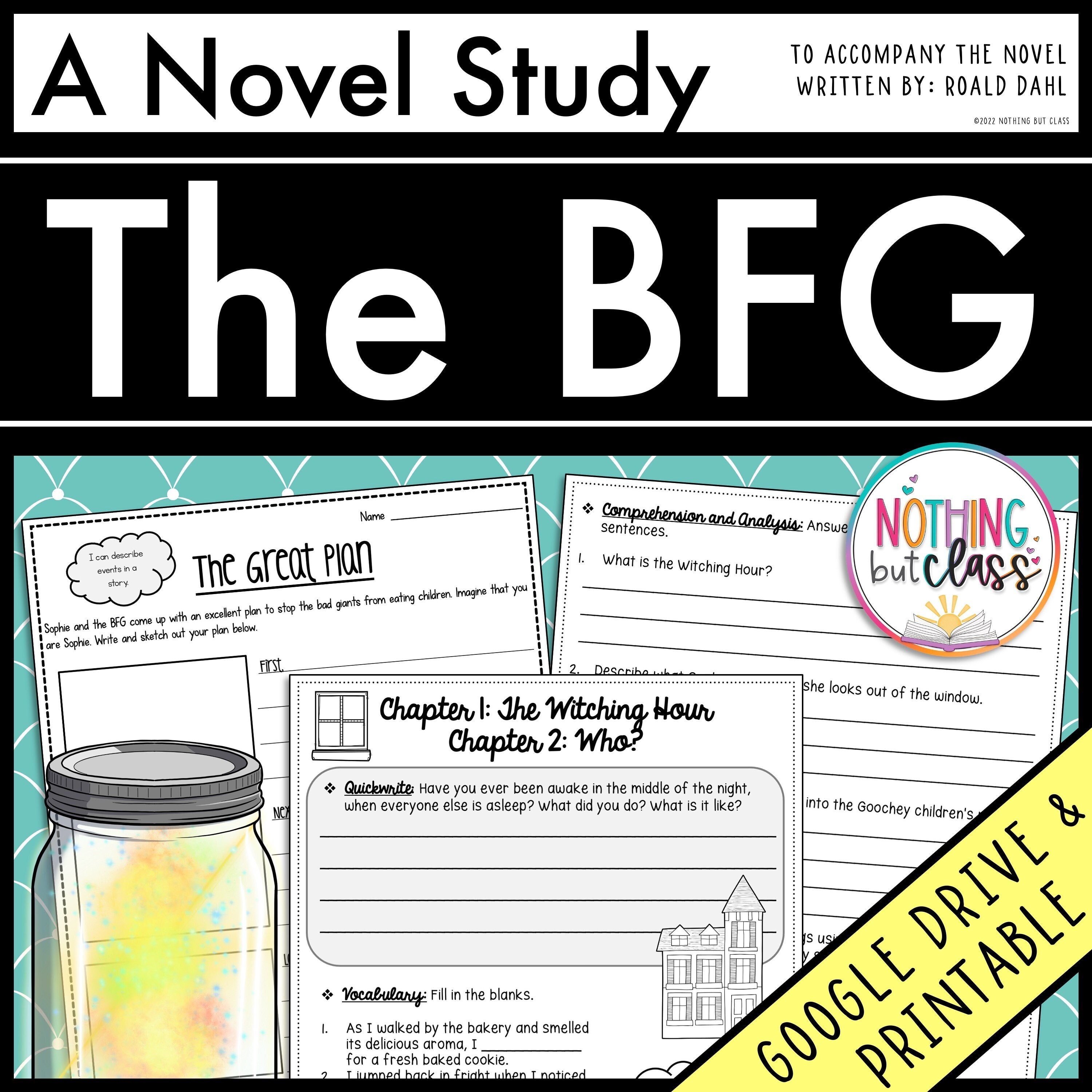 The BFG Novel Study Unit | Literature Guide | Comprehension Worksheets ...