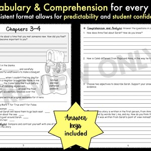 Sarah Plain and Tall Novel Study Unit | Literature Guide ...