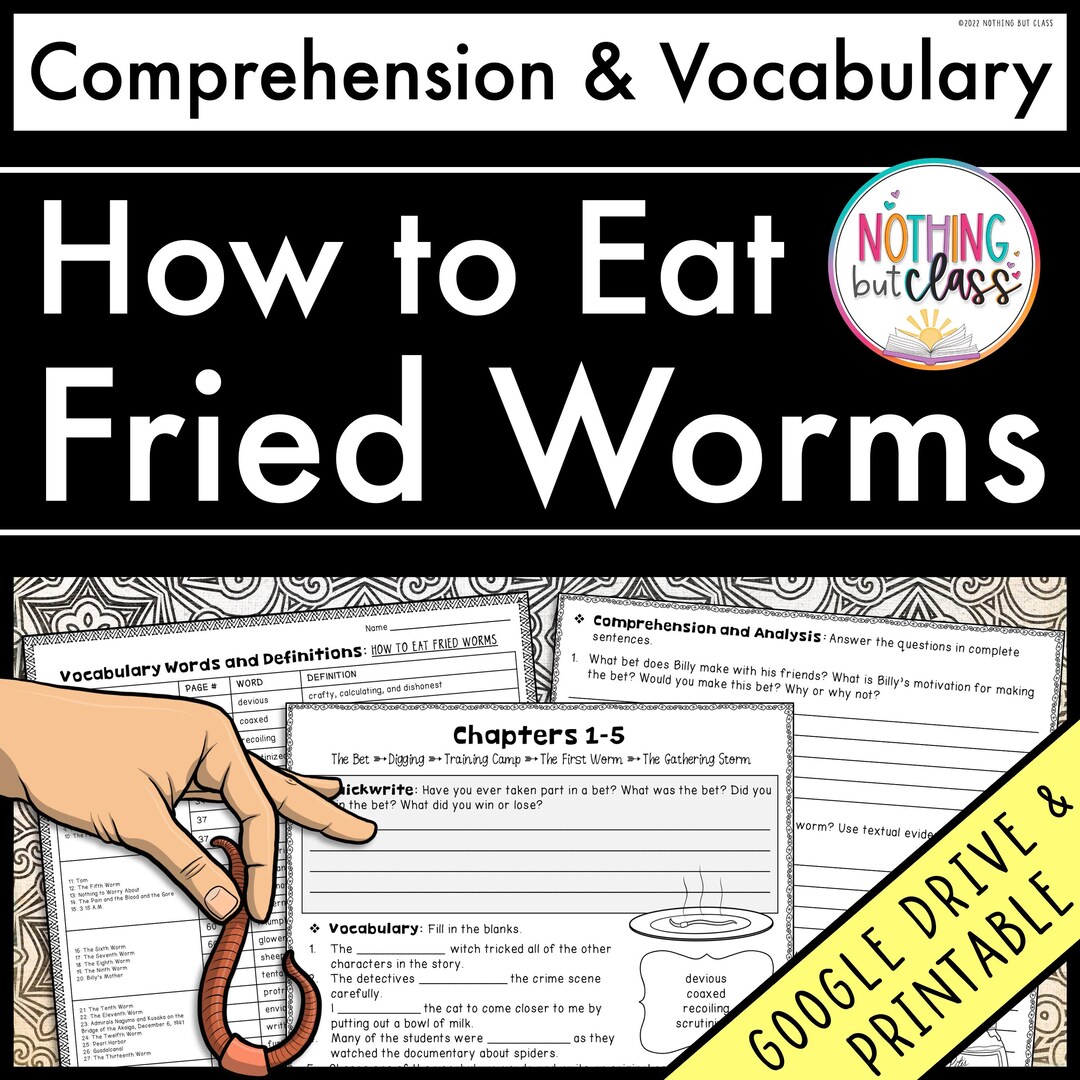 How to Eat Fried Worms | Comprehension and Vocabulary by Chapter ...