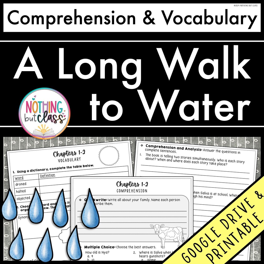 A Long Walk to Water | Comprehension and Vocabulary by Chapter | Guided ...
