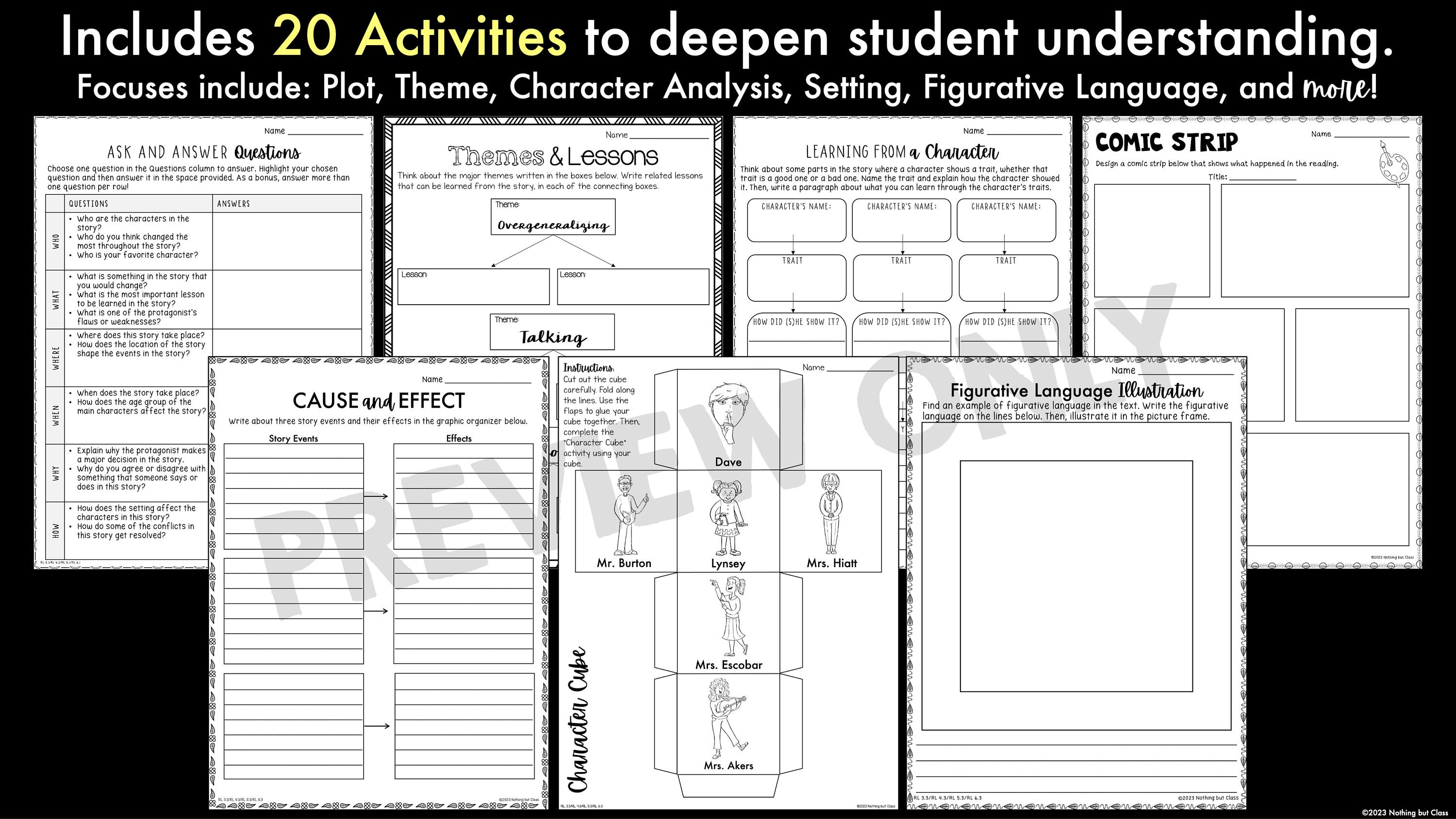 No Talking Novel Study Unit | Literature Guide | Comprehension ...