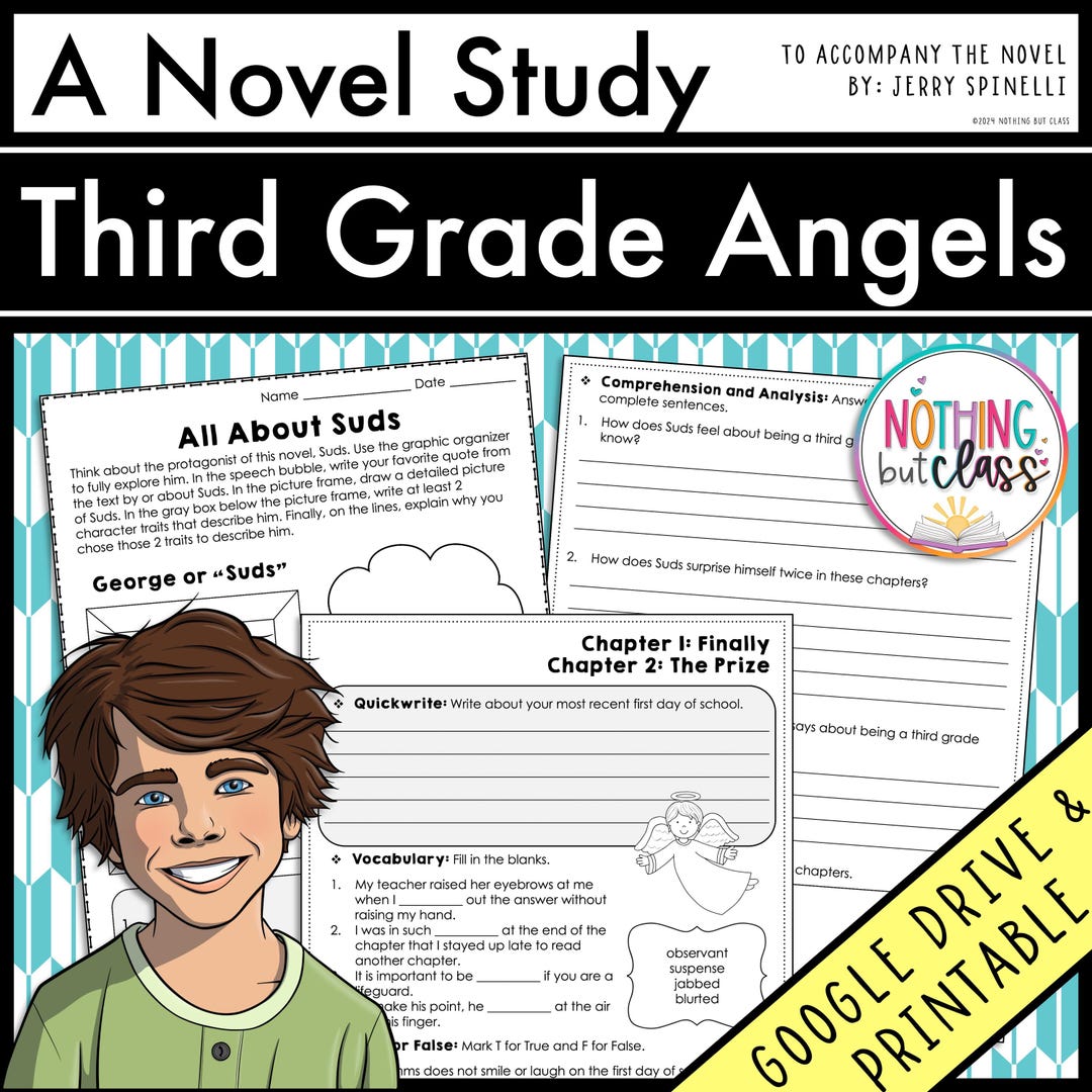 Third Grade Angels Novel Study Unit | Literature Guide | Comprehension ...