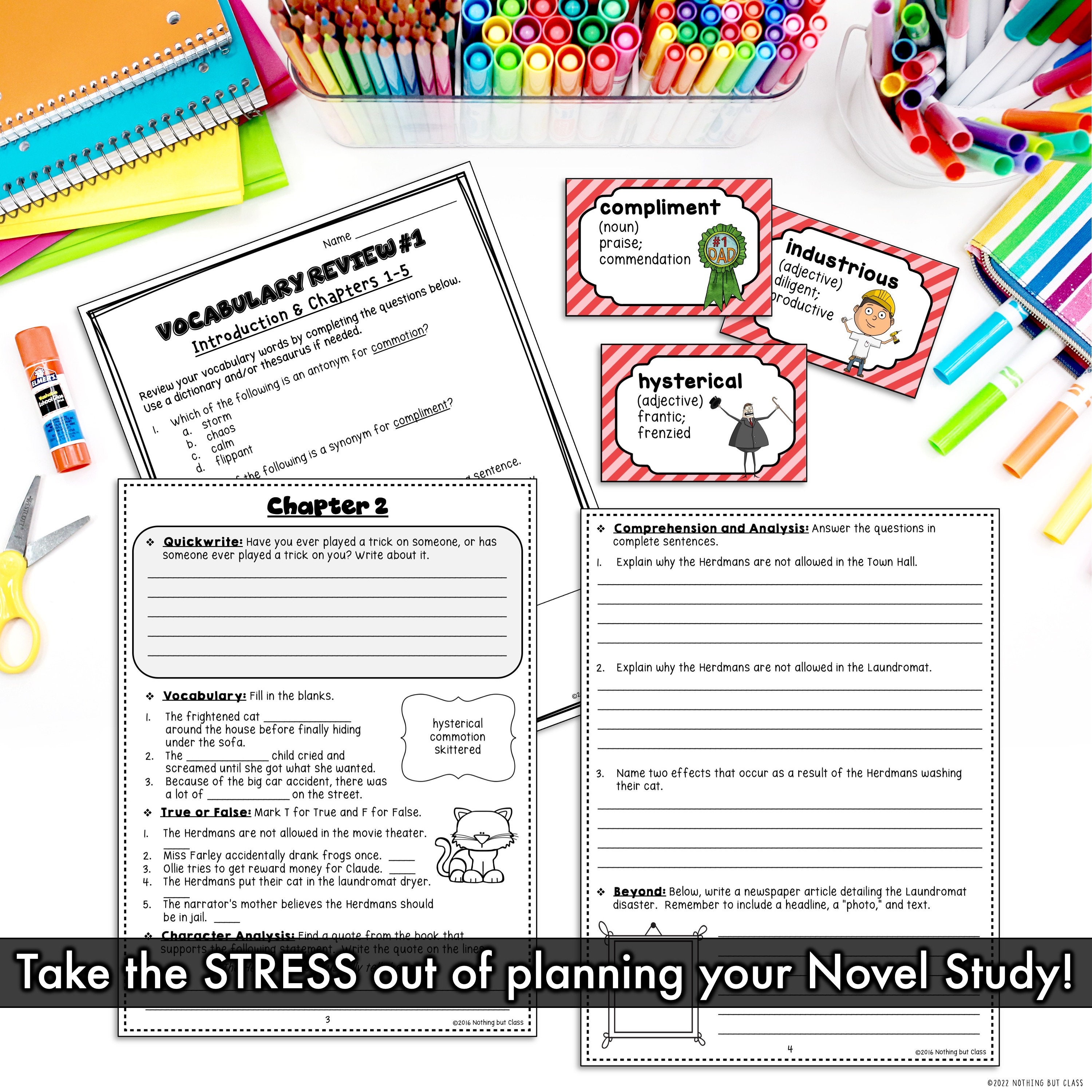 The Best School Year Ever Comprehension and Vocabulary by Chapter ...