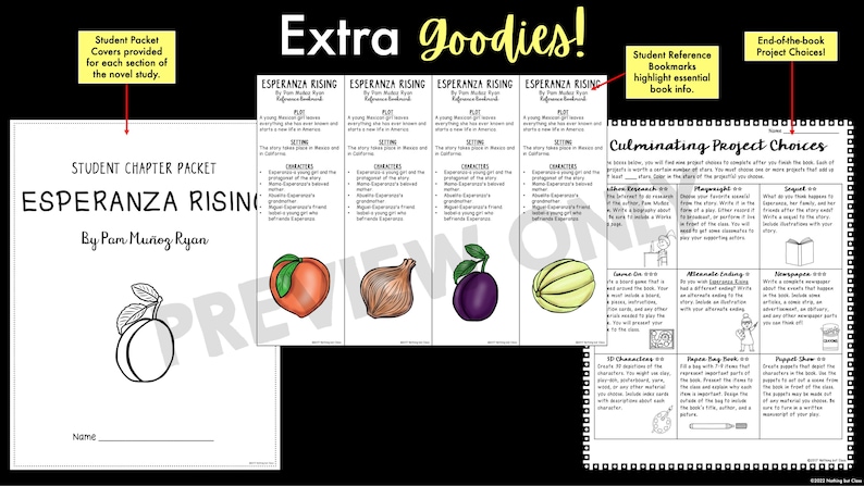 Esperanza Rising Novel Study Unit | Literature Guide | Comprehension ...