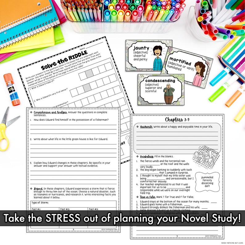 The Miraculous Journey of Edward Tulane Novel Study Unit | Literature ...