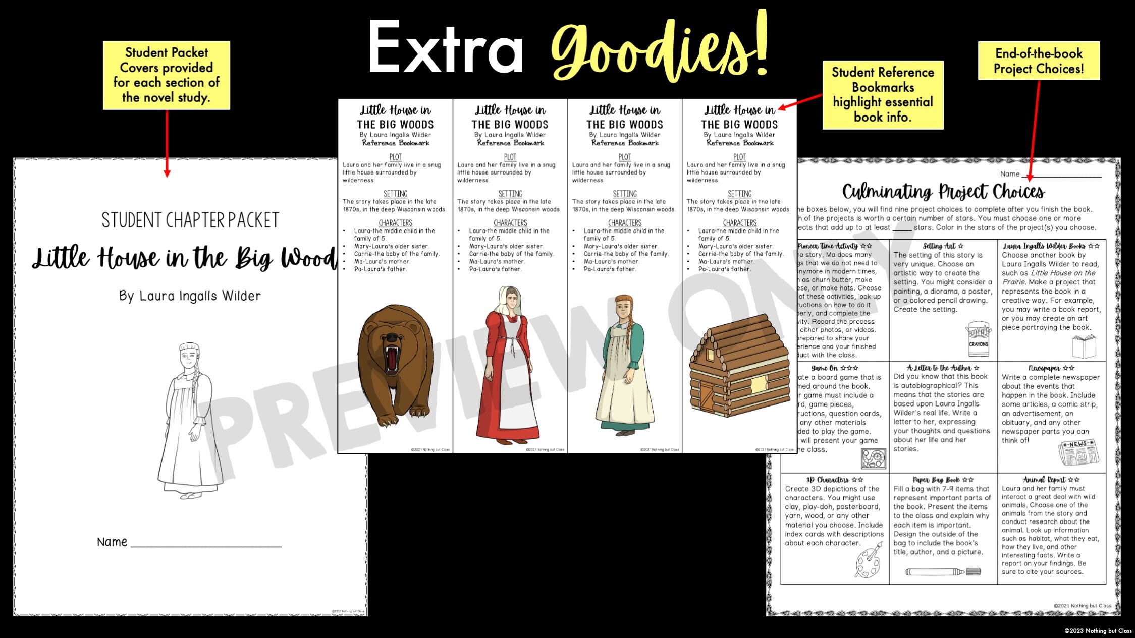 Little House in the Big Woods Novel Study Unit | Literature Guide ...