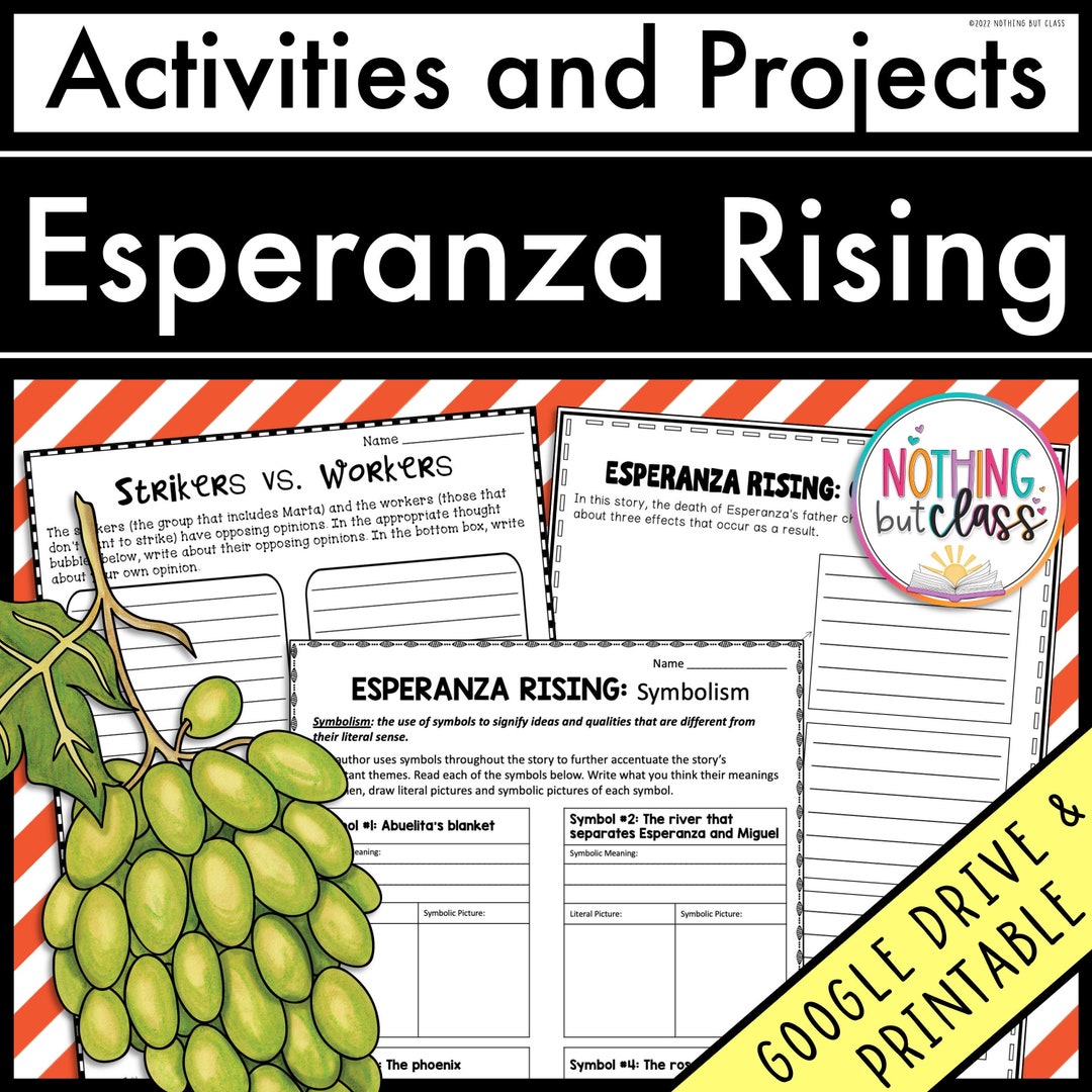 Esperanza Rising | Reading Response Activities and Projects | Guided ...