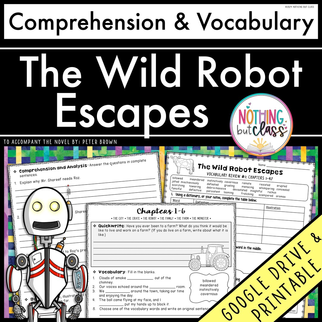 The Wild Robot Escapes | Comprehension and Vocabulary by Chapter ...