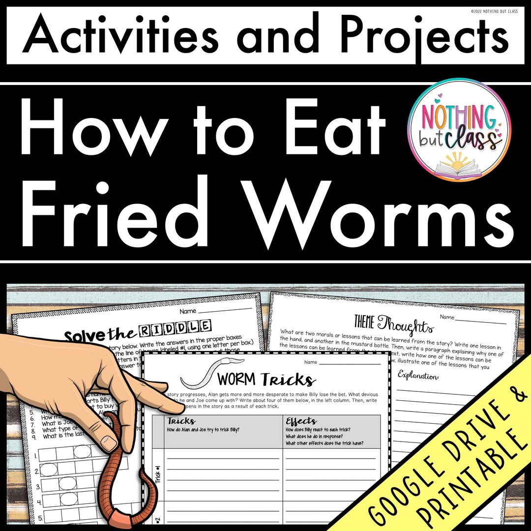 How to Eat Fried Worms | Reading Response Activities and Projects ...