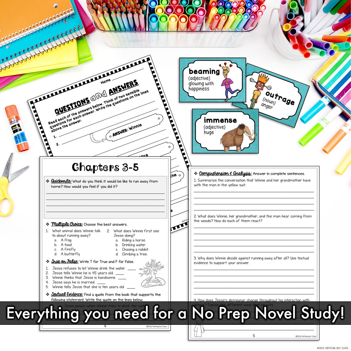 Tuck Everlasting Novel Study Unit | Literature Guide | Comprehension ...